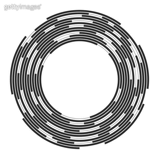 Concentric segments of circles. Lines following a circle path. Design ...