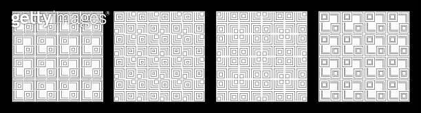 Set Of Four Abstract Seamless Patterns Linear Patterns 이미지