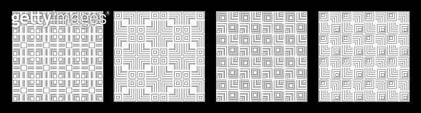 Set Of Four Abstract Seamless Patterns Linear Patterns 이미지