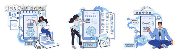 Application testing metaphor. Vector. Software testing, guardiangel of ...