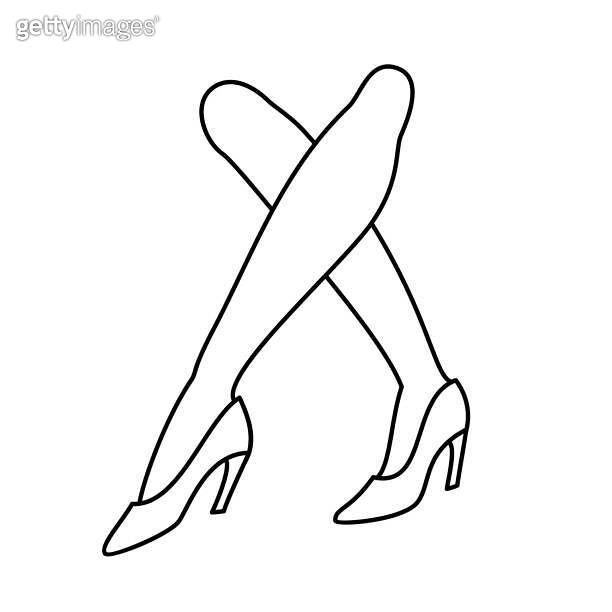 Vector illustration of women's legs. Horror art on black background ...