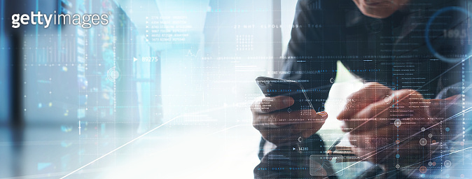 Data Processing, digital technology, internet network concept. Computer ...