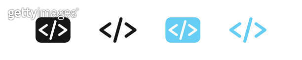 Code icon. Software symbol. Developer signs. Frontend, backend symbols ...
