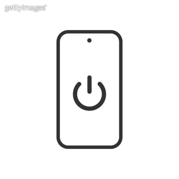 Turn off phone icon. Shutdown smartphone symbol. Mobile button power ...