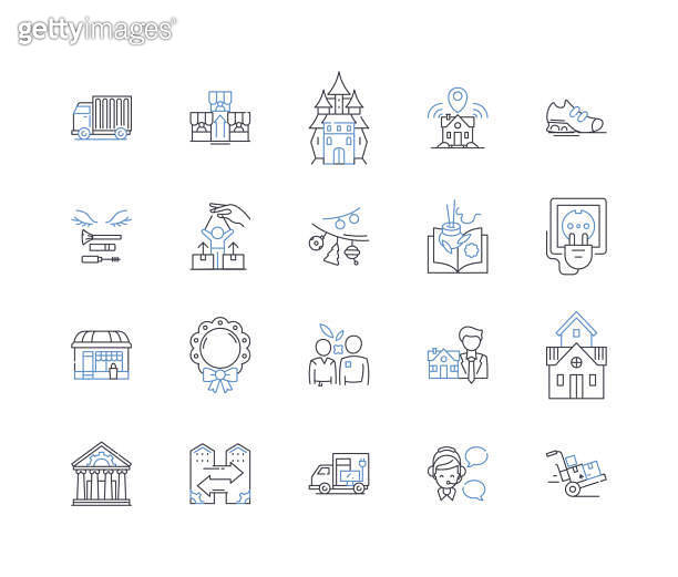 Social clubs line icons collection. Community, Friendship, Nerking, Fun ...