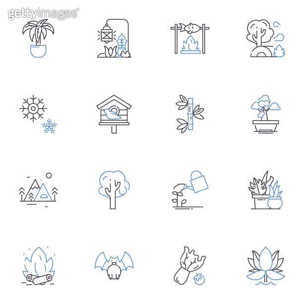 Biosphere line icons collection. Ecosystem, Diversity, Sustainability ...