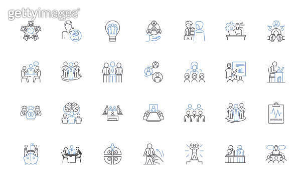 Work performance line icons collection. Efficiency, Output ...