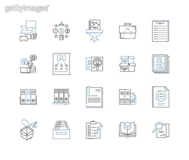 Streamlined processes line icons collection. Efficiency, Optimization ...