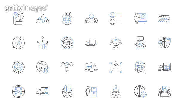 Transference line icons collection. Projection, Psychology ...