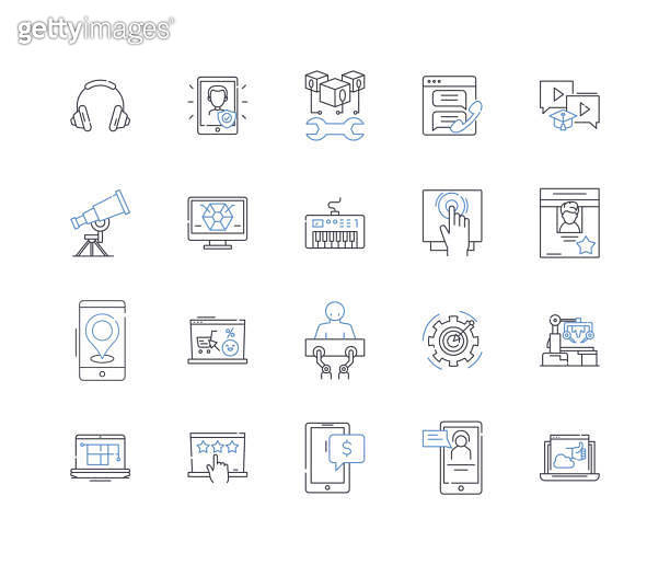 Digital solutions line icons collection. Innovation, Disruption ...