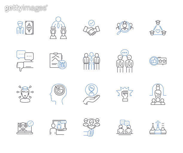 Startup education outline icons collection. Entrepreneurship ...