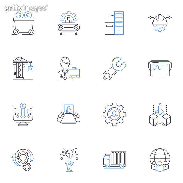 Professional establishment line icons collection. Experience, Expertise ...