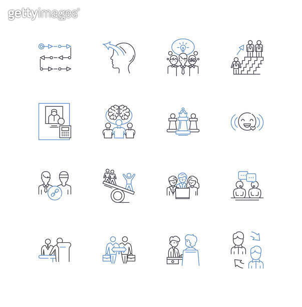 Conflict resolution line icons collection. Mediation, Negotiation ...