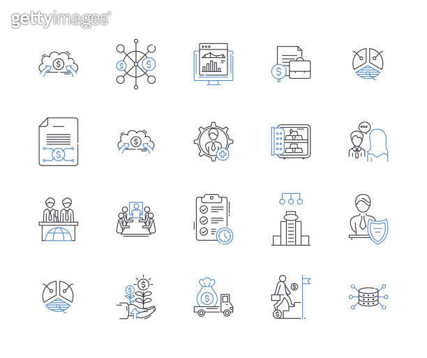 Resource Allocation Line Icons Collection Prioritization Optimization