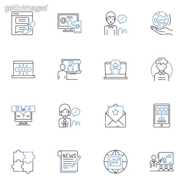 Geographical information line icons collection. Mapping, Topography ...