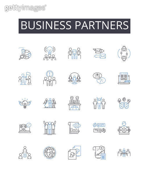 Business Partners line icons collection. Venues, Halls, Conference ...