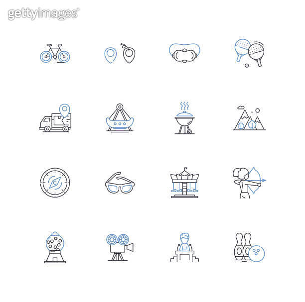 National parks line icons collection. Wilderness, Scenic, Preservation ...