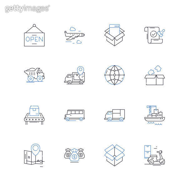 Shipping companies line icons collection. Logistics, Transport, Cargo ...