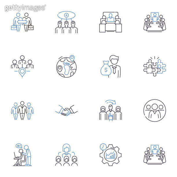 Syndicate line icons collection. Collective, Alliance, Partnership ...