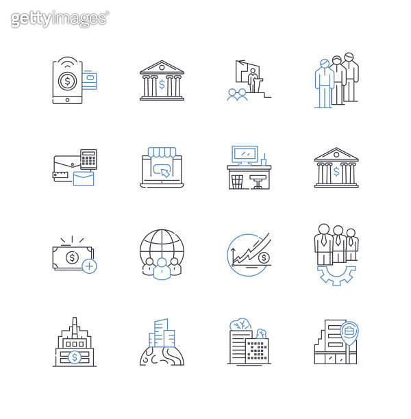 Stock line icons collection. Shares, Investment, Market, Trading ...