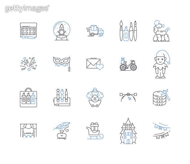 Visionary pursuits line icons collection. Innovation, Futuristic ...