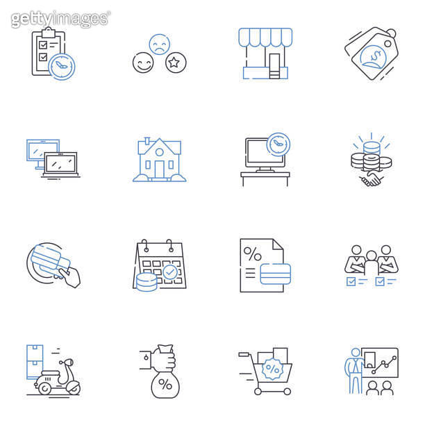 Retail and mark-up line icons collection. Profit, Margin, Sales ...