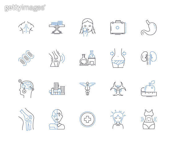 Nursing care line icons collection. Compassion, Empathy, Communication ...