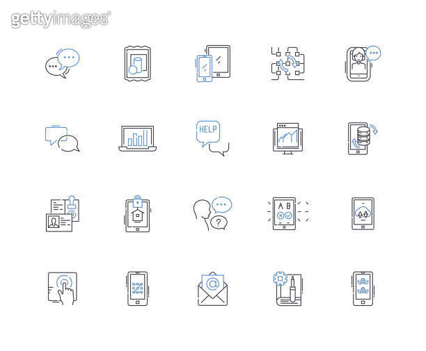 Team strategy line icons collection. Collaboration, Coordination ...
