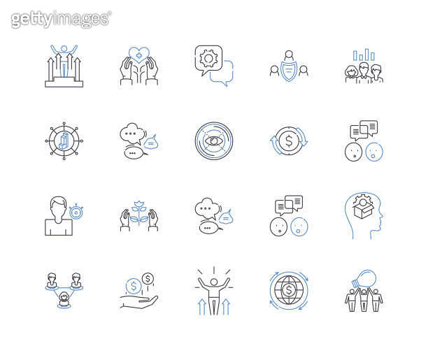 Process management line icons collection. Efficiency, Optimization ...
