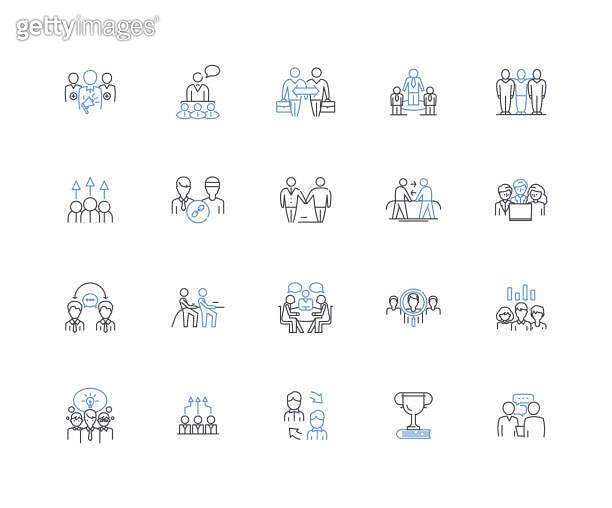 Project squad line icons collection. Collaboration, Innovation ...