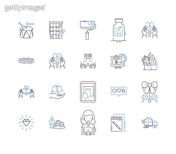 Pleasure seeking line icons collection. Hedonism, Desire, Satisfaction ...