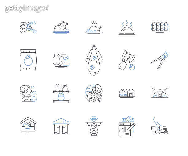 Plastics factory line icons collection. Injection, Molding, Extrusion ...