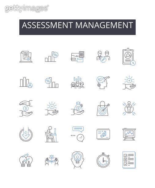 Assessment management line icons collection. Innovation, Risk-taking ...