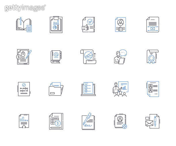 Statements line icons collection. Assertion, Claim, Declaration ...