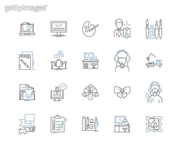 Sole proprietor line icons collection. Ownership, Independence ...
