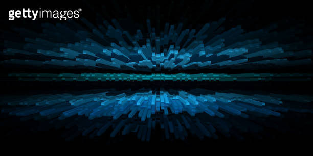 Blue abstract background with 3d pyramid extrude 이미지 (1736642991) - 게티이미지뱅크
