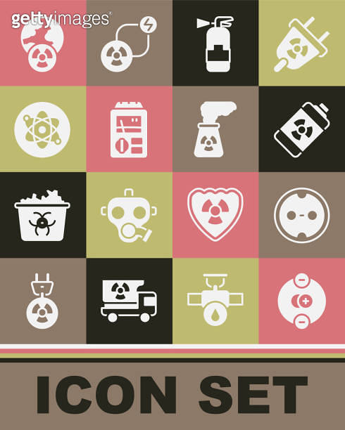 Set Atom, Electrical outlet, Nuclear energy battery, Fire extinguisher ...