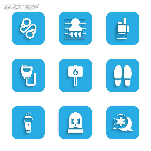 Set Protest, Flasher siren, Hexagram sheriff, Footsteps, Flashlight ...