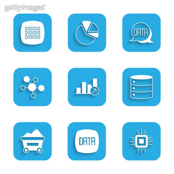 Set Financial growth, Data analysis, Processor CPU, Server, Coal mine trolley, Mind map ...