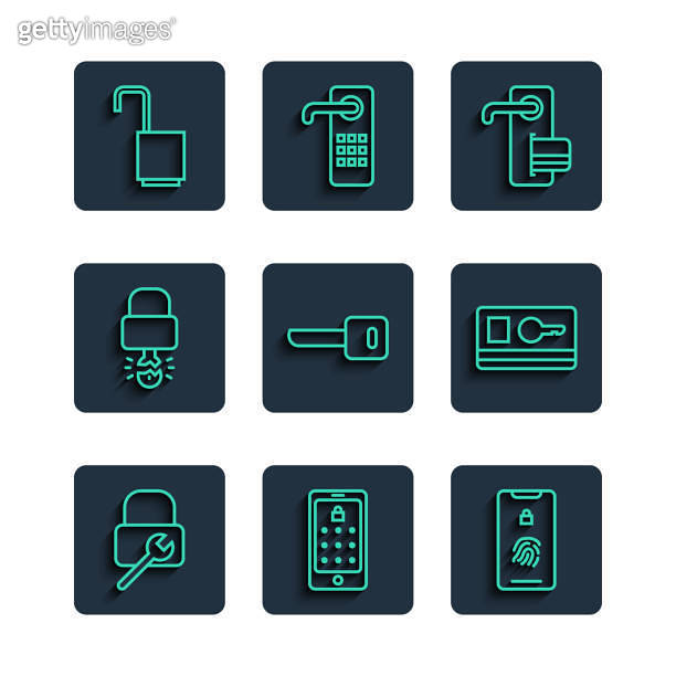 Set line Lock repair, Mobile and graphic password, with fingerprint scan, Digital door lock, Key ...