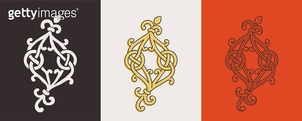 Celtic O monograms set. Insular style initial with authentic knots and ...