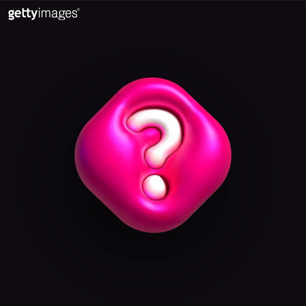 Question mark 3d icon. Inflatable question mark sign pink color ...