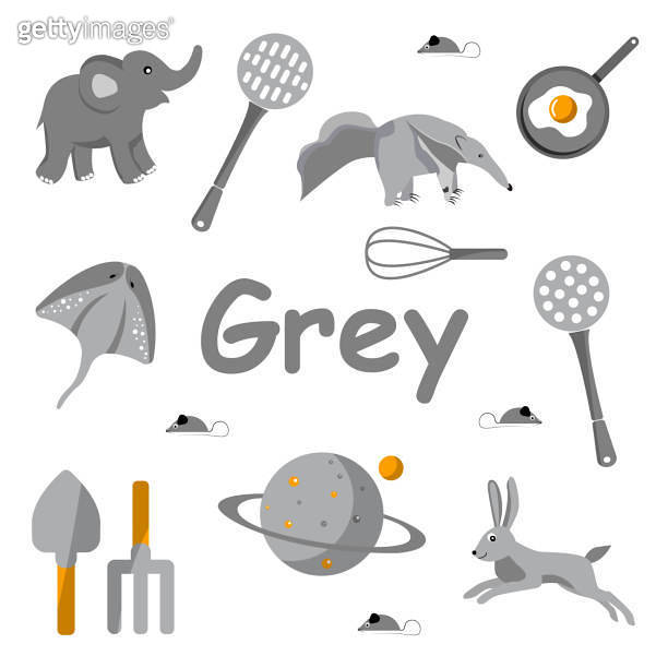 grey color. Flash cards for learning and practicing colors. Worksheet ...