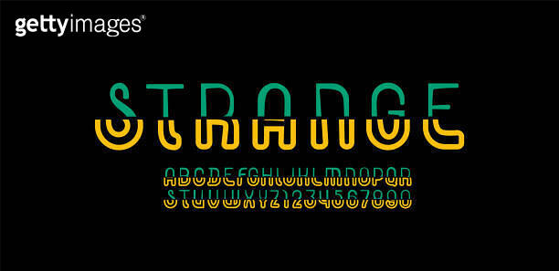 Hand drawn strange font, alphabet, letters and numbers in doodle style ...