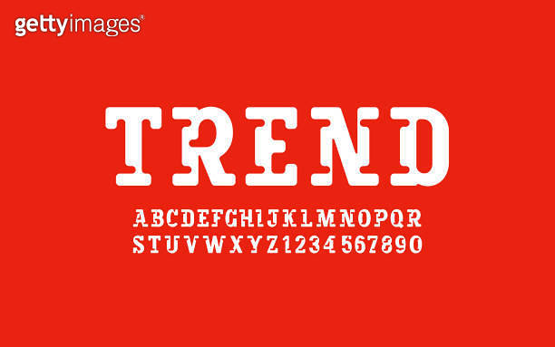 Slab serif font rounded alphabet, cutting block white letters from A ...