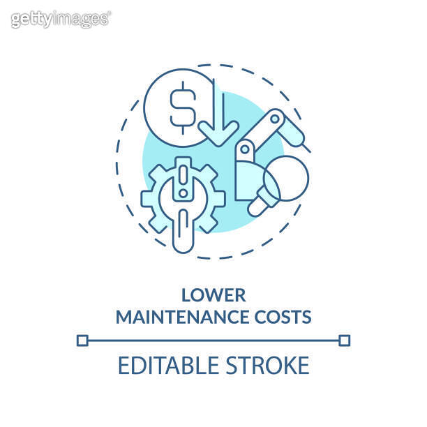 2D thin linear icon lower maintenance costs concept 이미지 (1712753382 ...