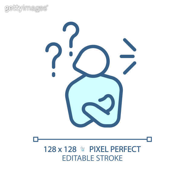 2D thin linear simple blue ignoring icon (1837255342) - 게티이미지뱅크