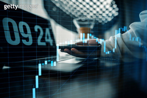 Stock market or forex trading graph work desk background 이미지 ...