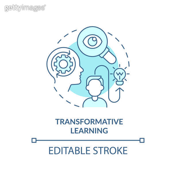 Thin line blue icon transformative learning concept 이미지 (1791131392 ...