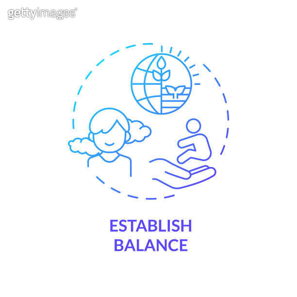 2D gradient icon establish balance concept 이미지 (1740220985) - 게티이미지뱅크